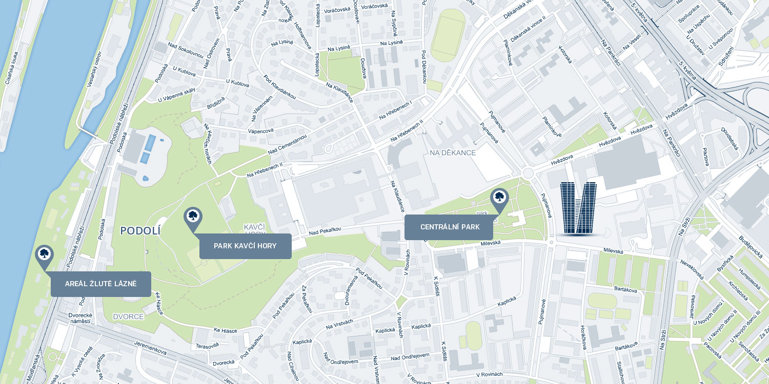 Location of V TOWER, Prague | VTower